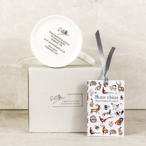 Red Fox Bone China Mug - Hand Drawn Design by Artist - Hand Printed ...
