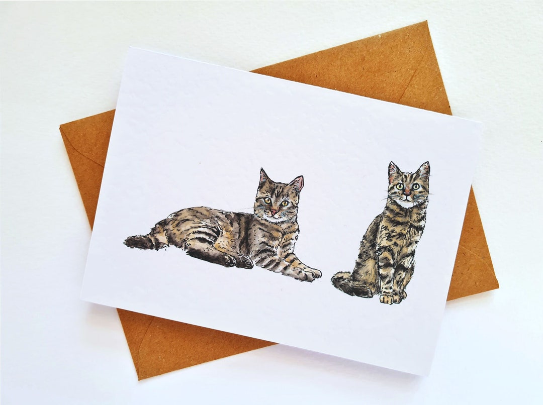 Tabby Cat Card by Artist Gemma Keith Personalised Customised Birthday ...