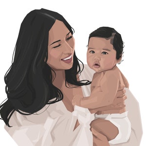 Custom Portrait, Mother's Day, Couple Portrait, Family Portrait ...