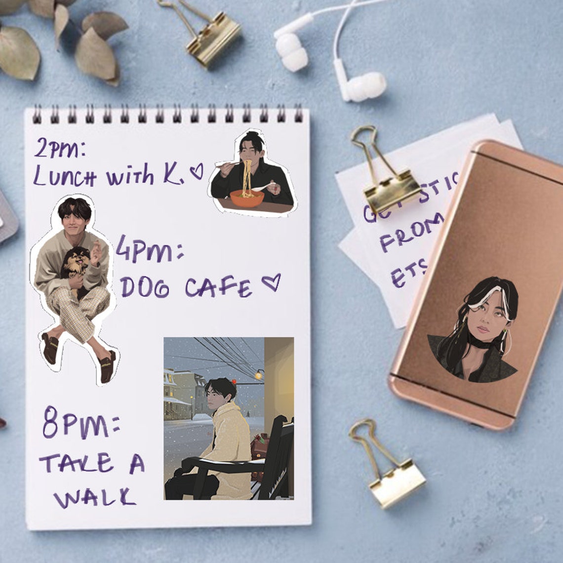 BTS Taehyung V Printable Digital Fanart Sticker Bundle - Etsy