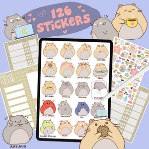 Anxious Hamster, Anxiety and Mood Tracker, Notion Journal Diary Cute ...