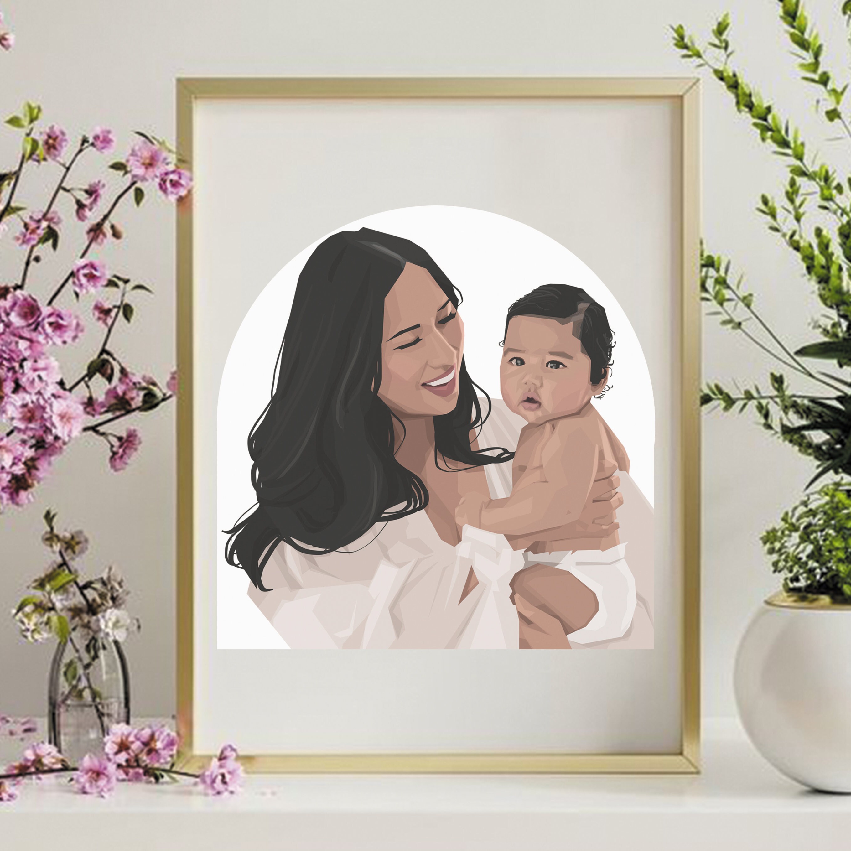 Custom Portrait, Mother's Day, Couple Portrait, Family Portrait ...