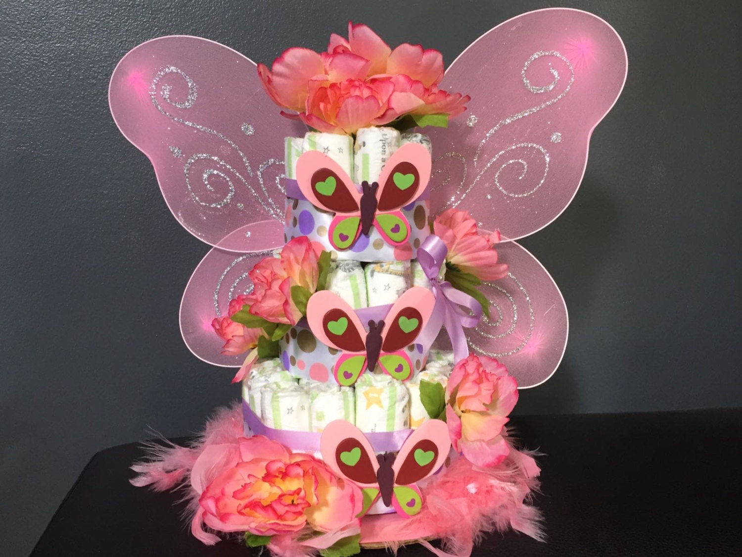 Butterfly Princess Diaper Cake - Etsy