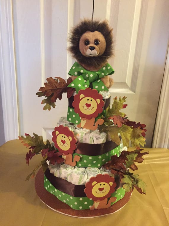 4 Tier, Lion King Diaper Cake, Simba and Nala Diaper Cake, Lion King ...