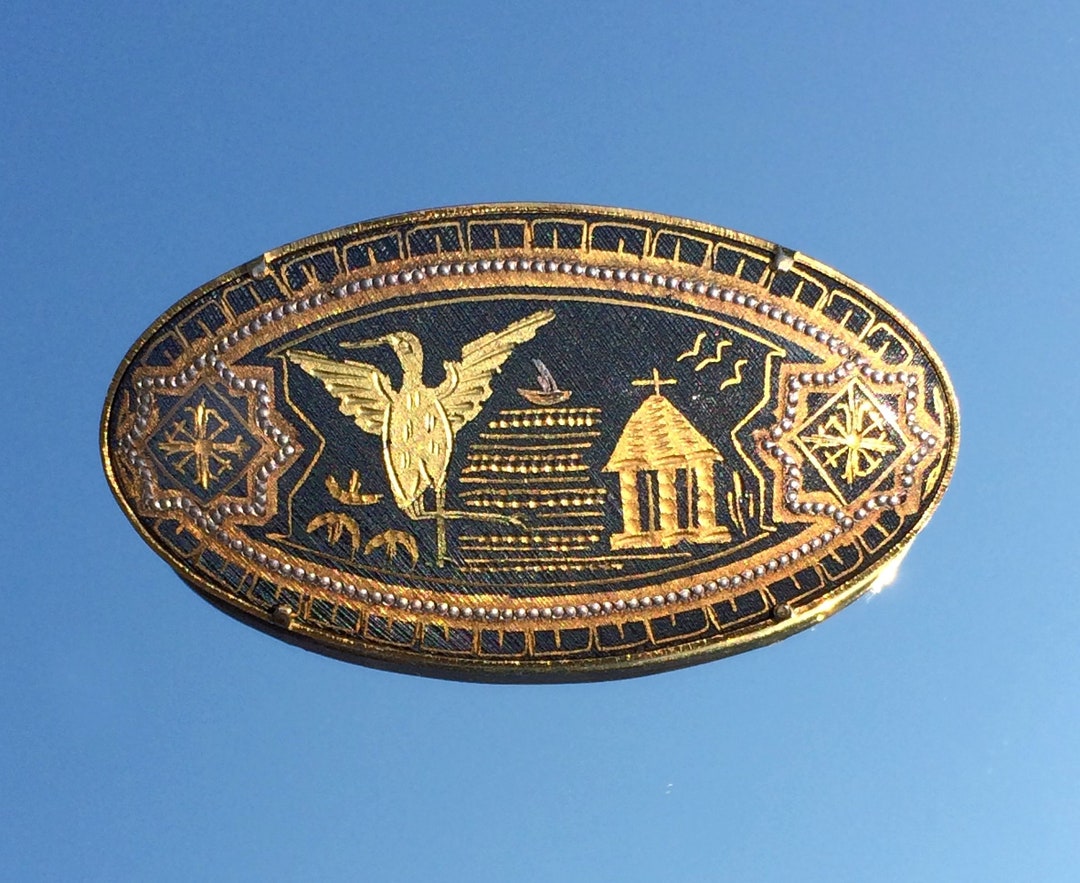 Vintage Damascene Symbolic Beast Brooch / Pin - Etsy