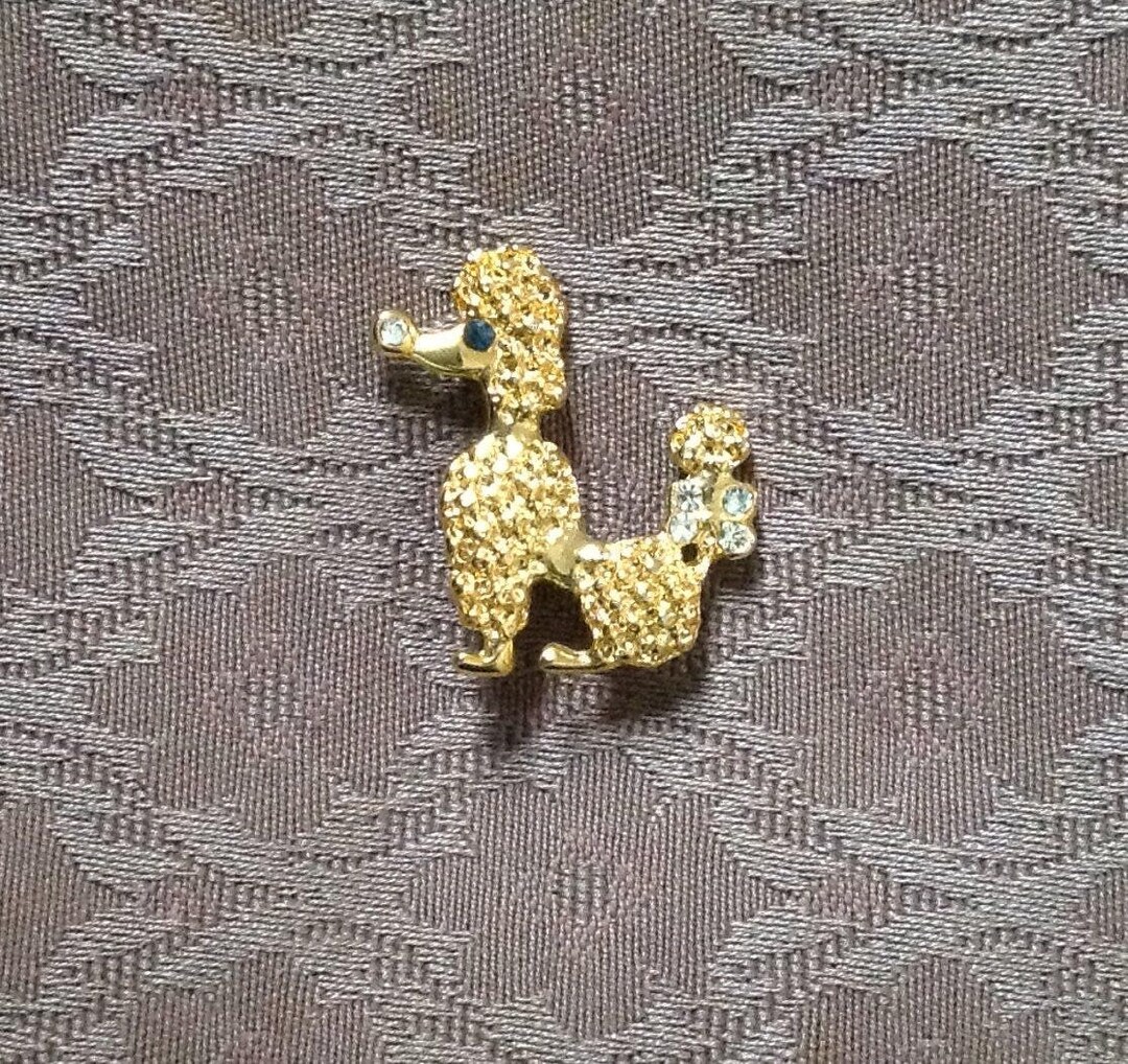 1980s Gilt/gold Coloured Poodle Brooch/pin - Etsy