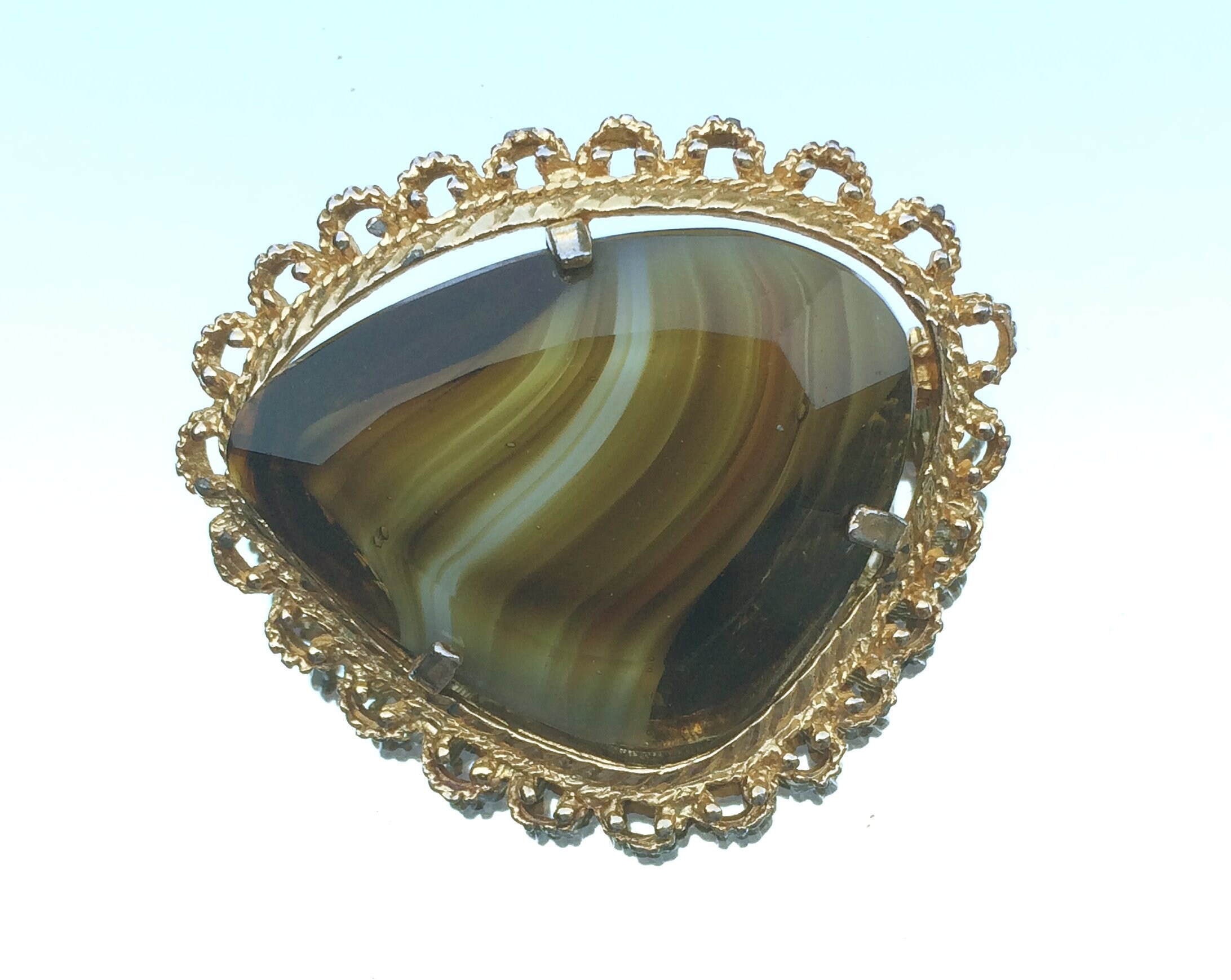 Vintage Sphinx 1940s Gilt Metal Brooch / Pin With Art Glass - Etsy