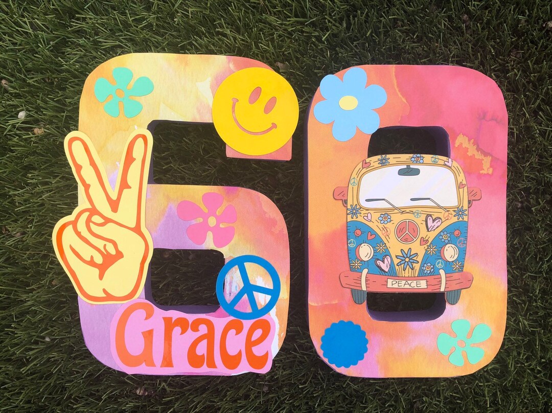 70s Cake Table Numbers, 60s Party, 70s Party, Hippie Party, Groovy ...