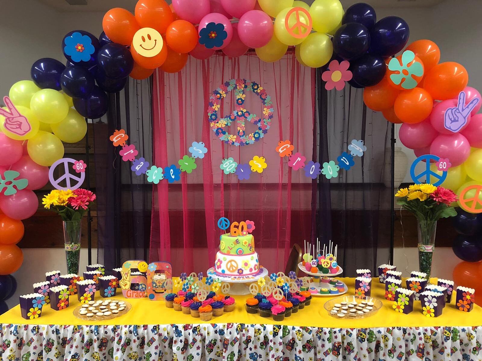 70s Cake Table Numbers 60s Party 70s Party Hippie Party | Etsy