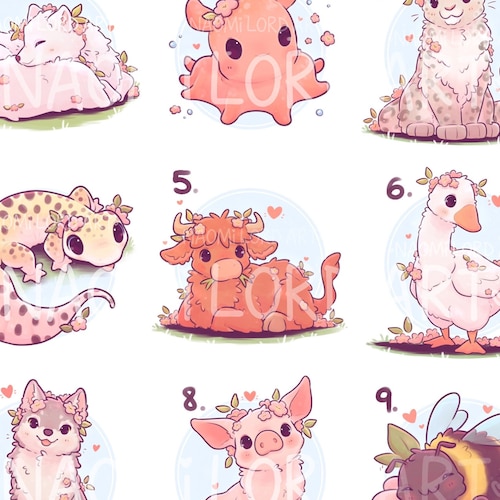Cute Mythical Creatures Pt 3 Stickers or Prints - Etsy
