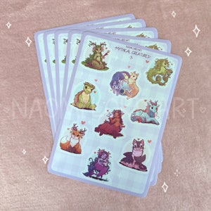 Cute Mythical Creatures Part 3, Vinyl Sticker Sheet A5 / 6x8 Centaur ...