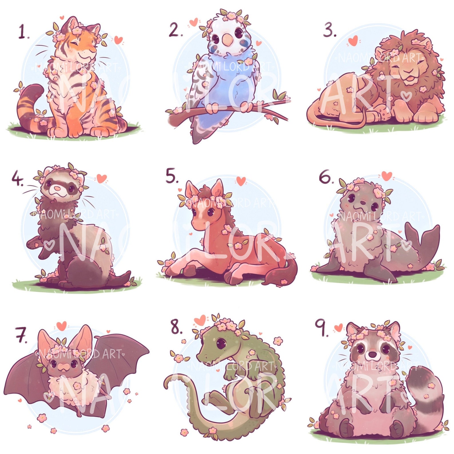 Cute Animals pt 4 Stickers And/or Prints 6x6 or - Etsy