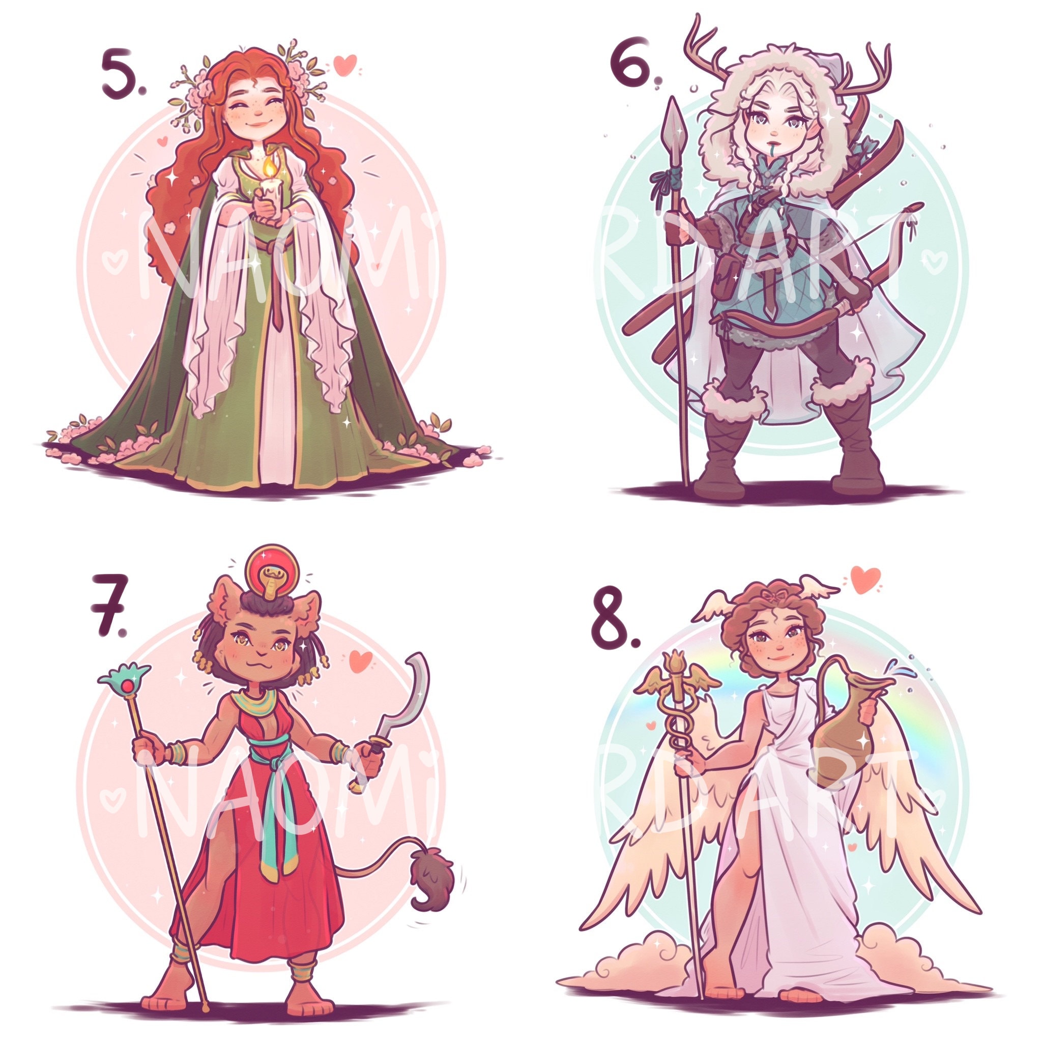 Cute Goddesses Pt 3 Stickers And/ or Prints 6x6 or - Etsy
