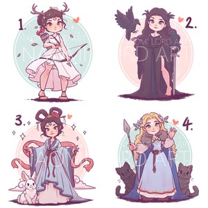 Cute Goddesses Stickers And/ or Prints 6x6 or 8x8 Approx Artemis ...