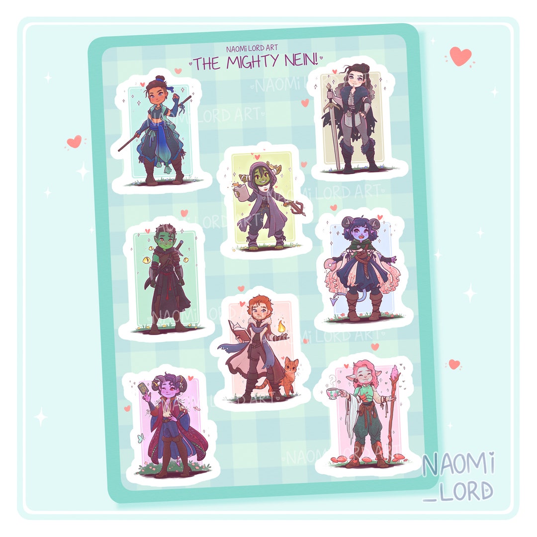 Cute Mighty Nein / Crit Role, Vinyl Sticker Sheet A5 / 6x8 - Etsy