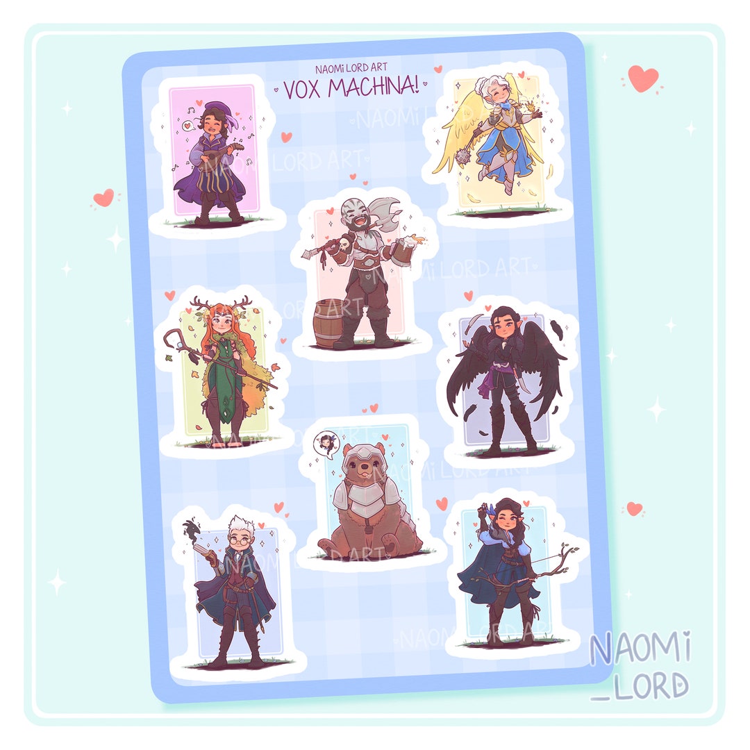 Cute Vox Machina / Crit Role, Vinyl Sticker Sheet A5 / 6x8 - Etsy