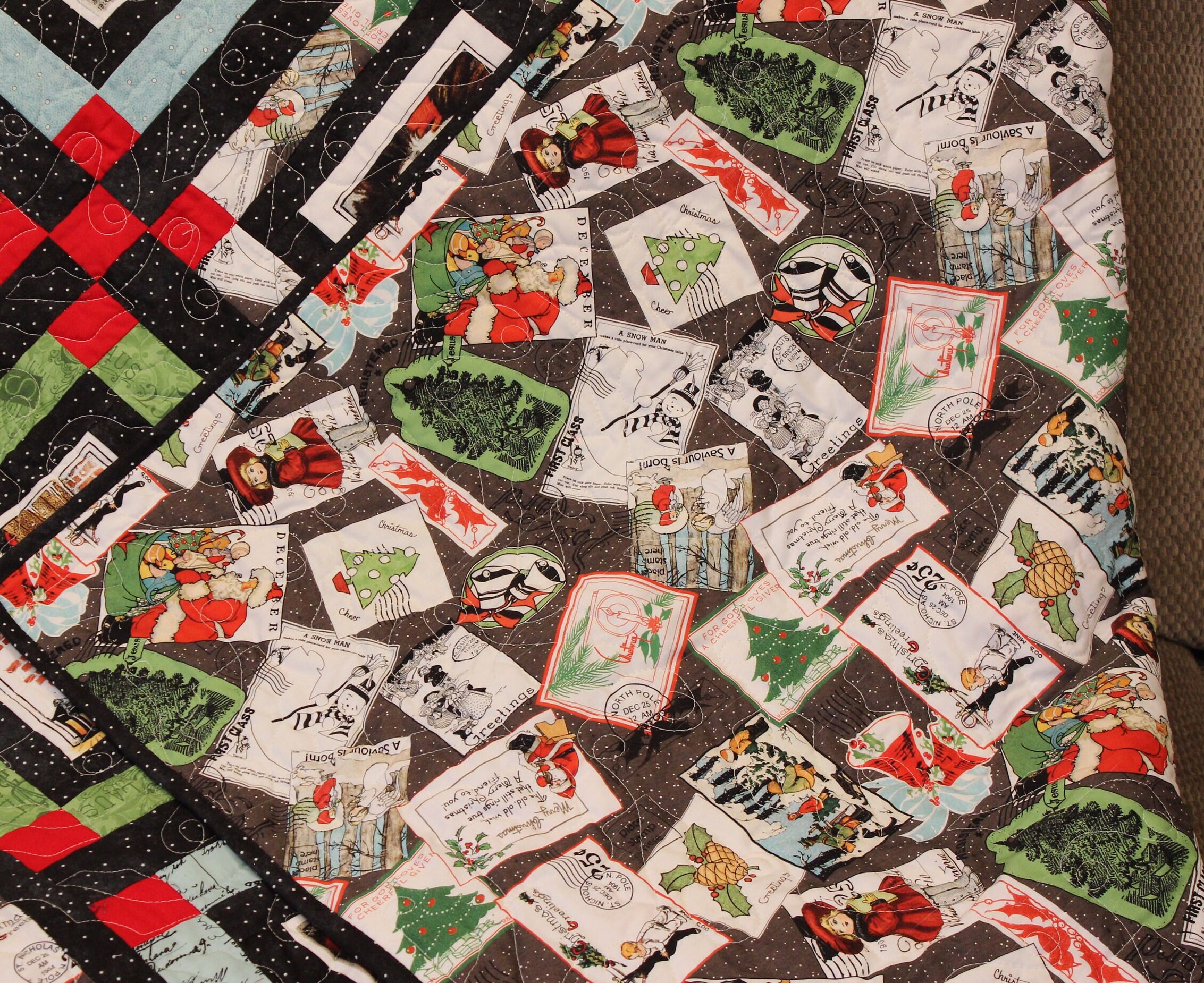 Christmas Quilt, Santa Quilt, Nicholas Fabric Line by J Wecker Frisch ...
