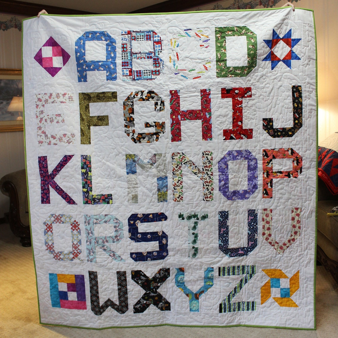 ABC Quilt Alphabet Quilt Baby Quilt Toddler Quilt Handmade | Etsy