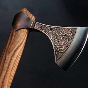 Viking Battle Axe. Bimetallic Viking Urnes Style Axe. Usable Sharp Edge ...