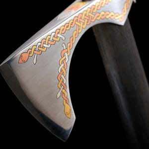 Premium Inlay Celtic Axe. Viking-style Bearded Blade With Warrior ...