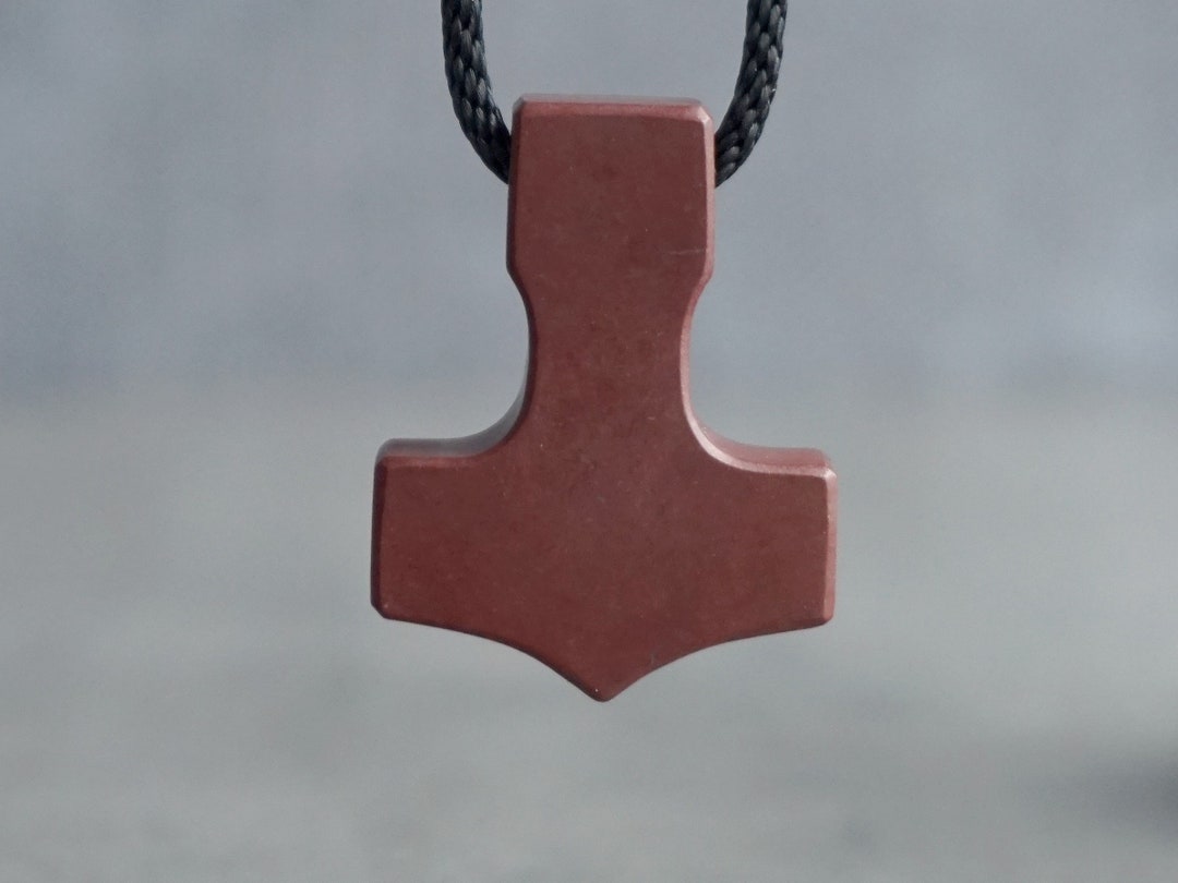 Handcrafted Jasper Viking Thor's Hammer Amulet Pendant - Etsy