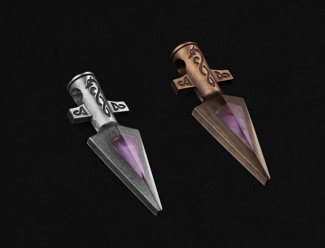 Handmade Gungnir Spearhead Pendant – Norse Mythology-inspired Amethyst ...