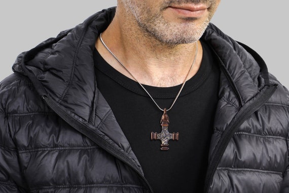 Mens Cross Necklace. Replica of Thor Hammer Cross Pendant. | Etsy