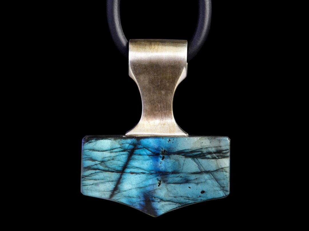 Labradorite Mjolnir Pendant. Special Gift for Men / Women. Thors Hammer ...