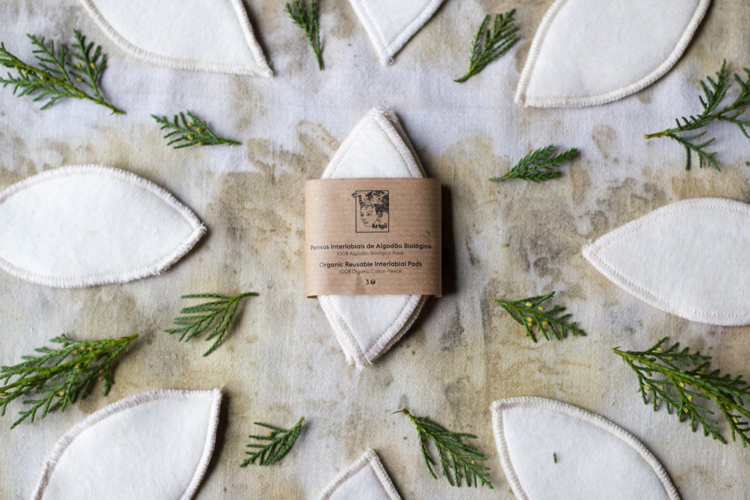 Set of 3 Organic Cotton Reusable Interlabial Pad, Light Flow ...