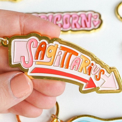 Sagittarius Zodiac Keychain - Etsy