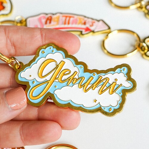 Gemini Zodiac Keychain | Etsy