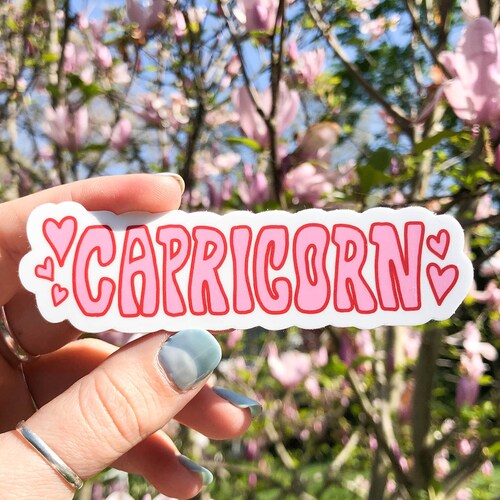 Capricorn Sticker Zodiac Sticker Floral Capricorn Sticker - Etsy