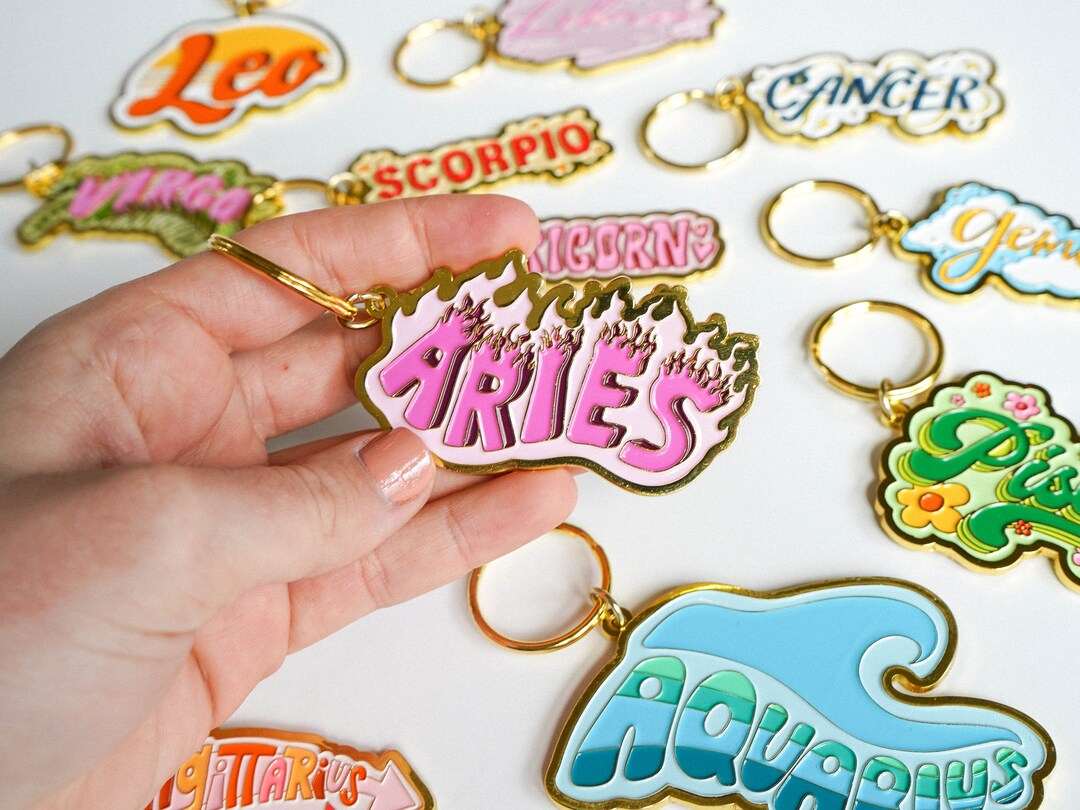 Aries Zodiac Keychain - Etsy
