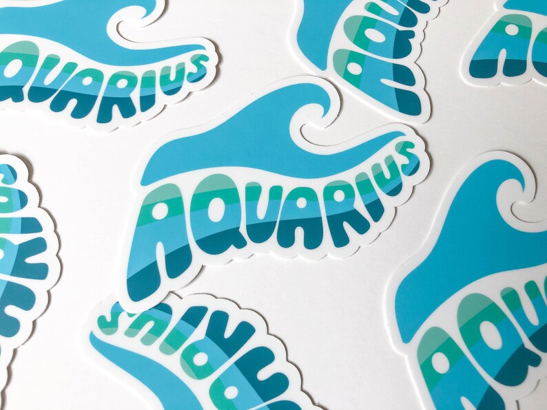 Aquarius Zodiac Sticker - Etsy