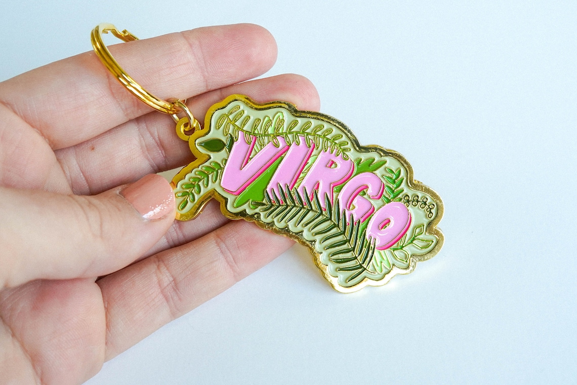 Virgo Zodiac Keychain | Etsy