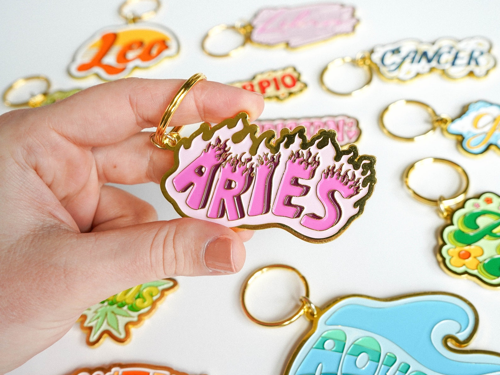 Aries Zodiac Keychain - Etsy