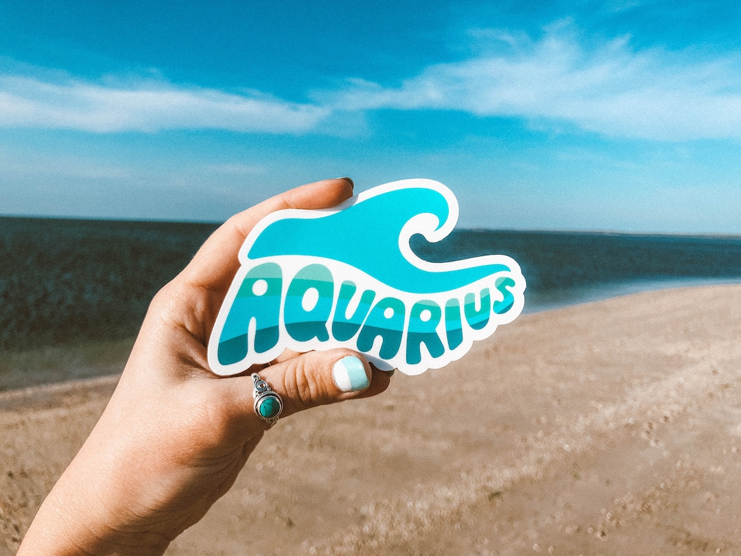 Aquarius Zodiac Sticker - Etsy