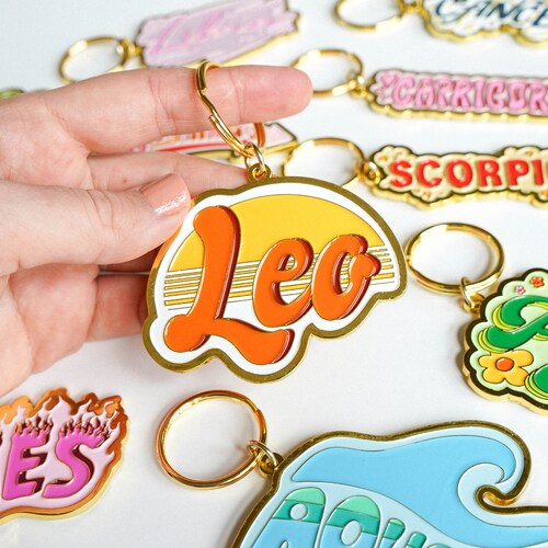 Pisces Zodiac Keychain - Etsy