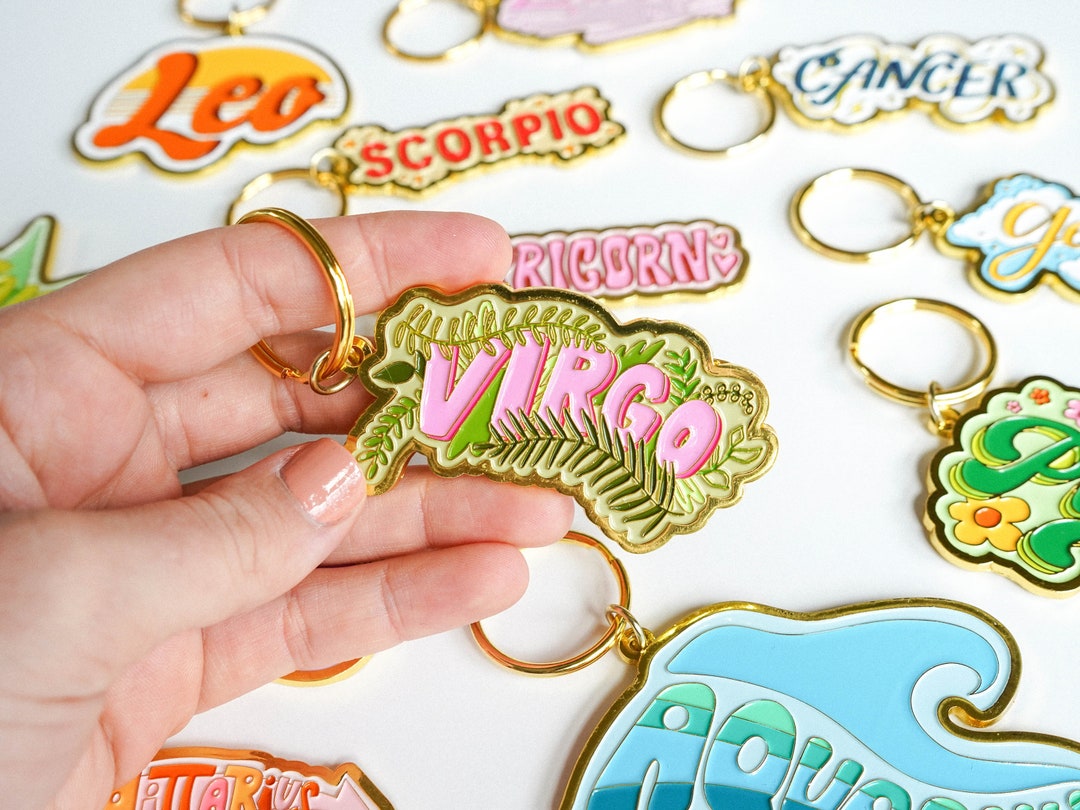 Virgo Zodiac Keychain - Etsy
