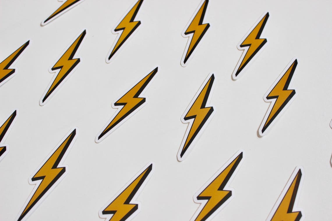 Lightning Bolt Sticker | Etsy