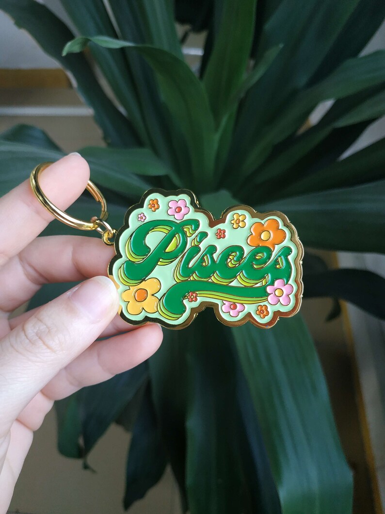Pisces Zodiac Keychain - Etsy