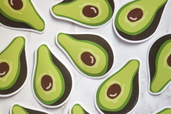 Avocado Sticker | Etsy