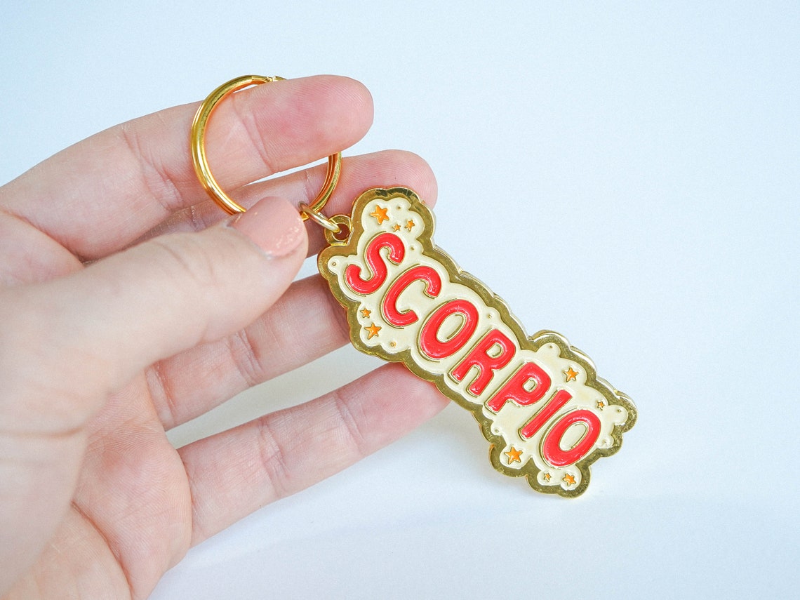 Scorpio Zodiac Keychain | Etsy