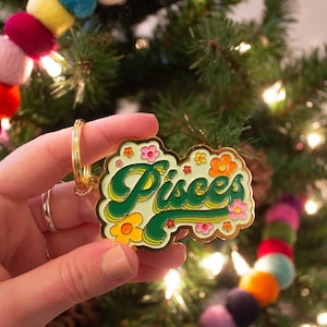 Pisces Zodiac Keychain - Etsy