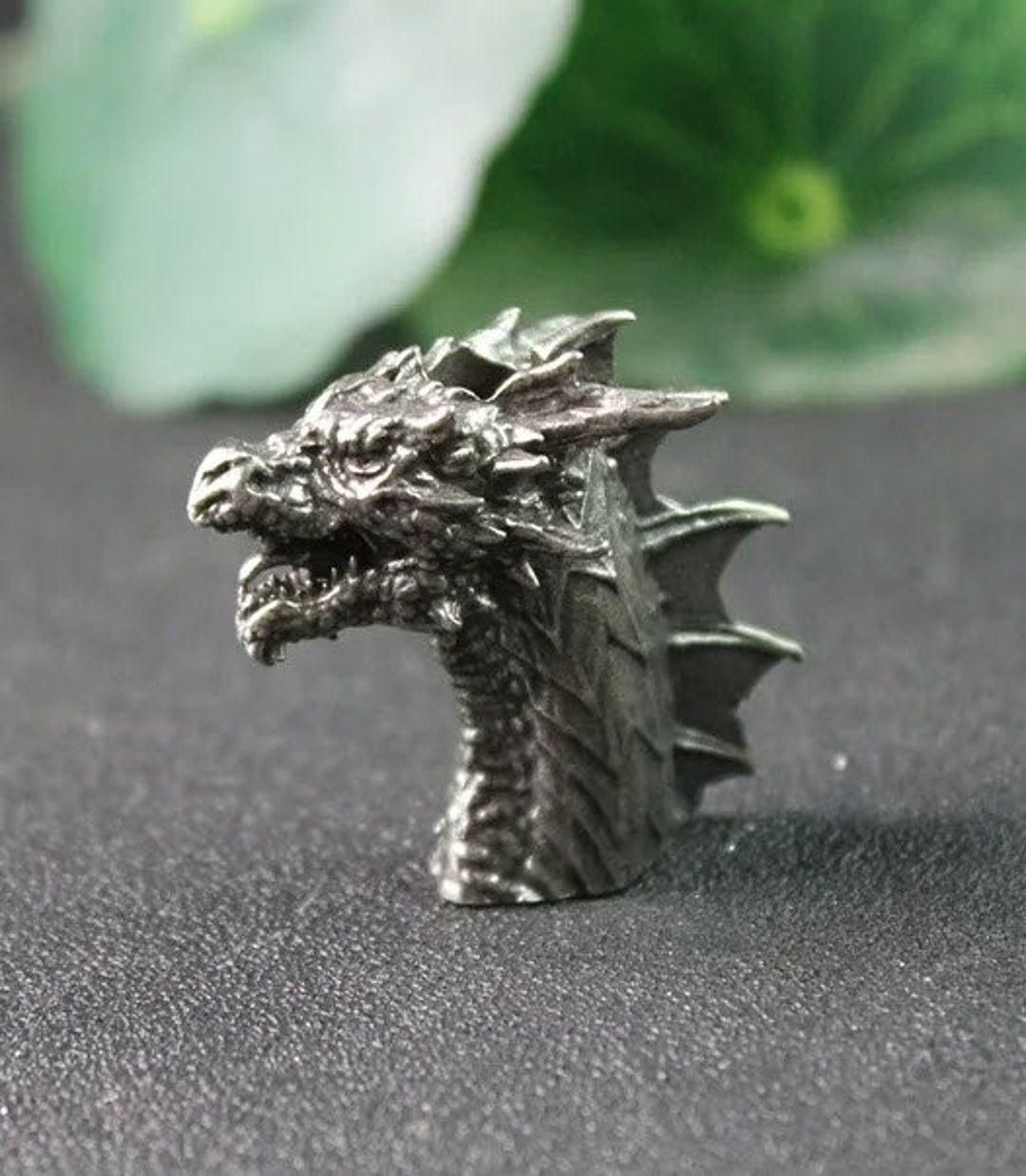 Brass Mythical Beast Dragon Head silver Knife Lanyard BEAD Paracord EDC ...