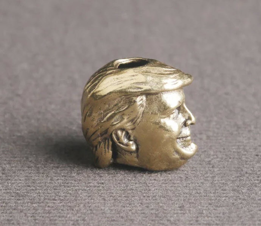 Brass Trump Head / 1/2 Skull Bead Gold Knife Lanyard BEAD Paracord EDC ...