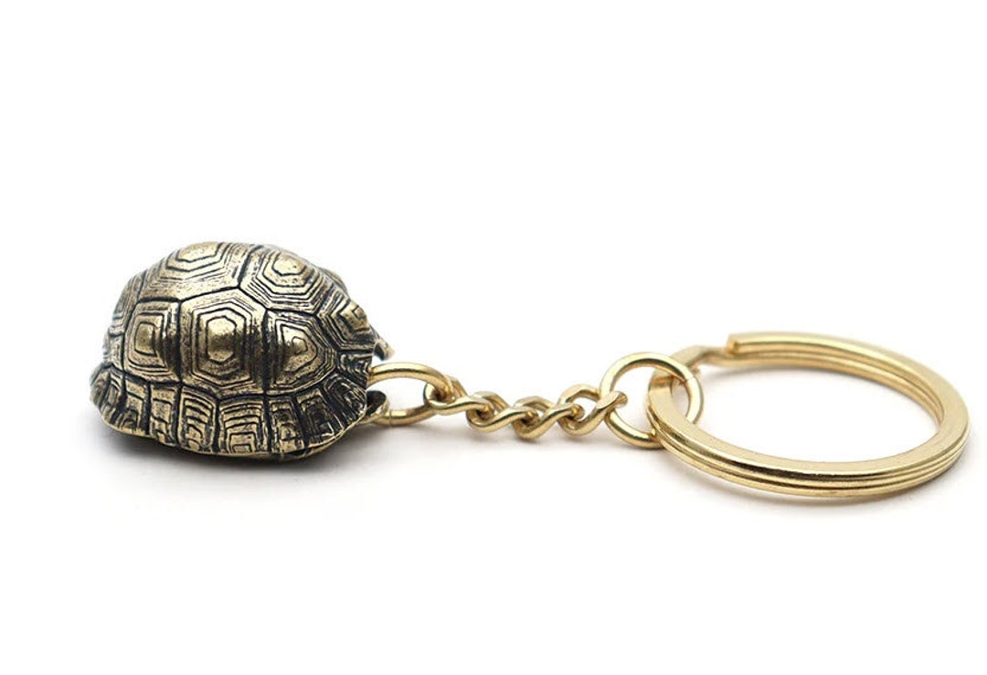 Brass Longevity Turtle Shell Keychain- Giant Tortoise - EDC (pendants ...