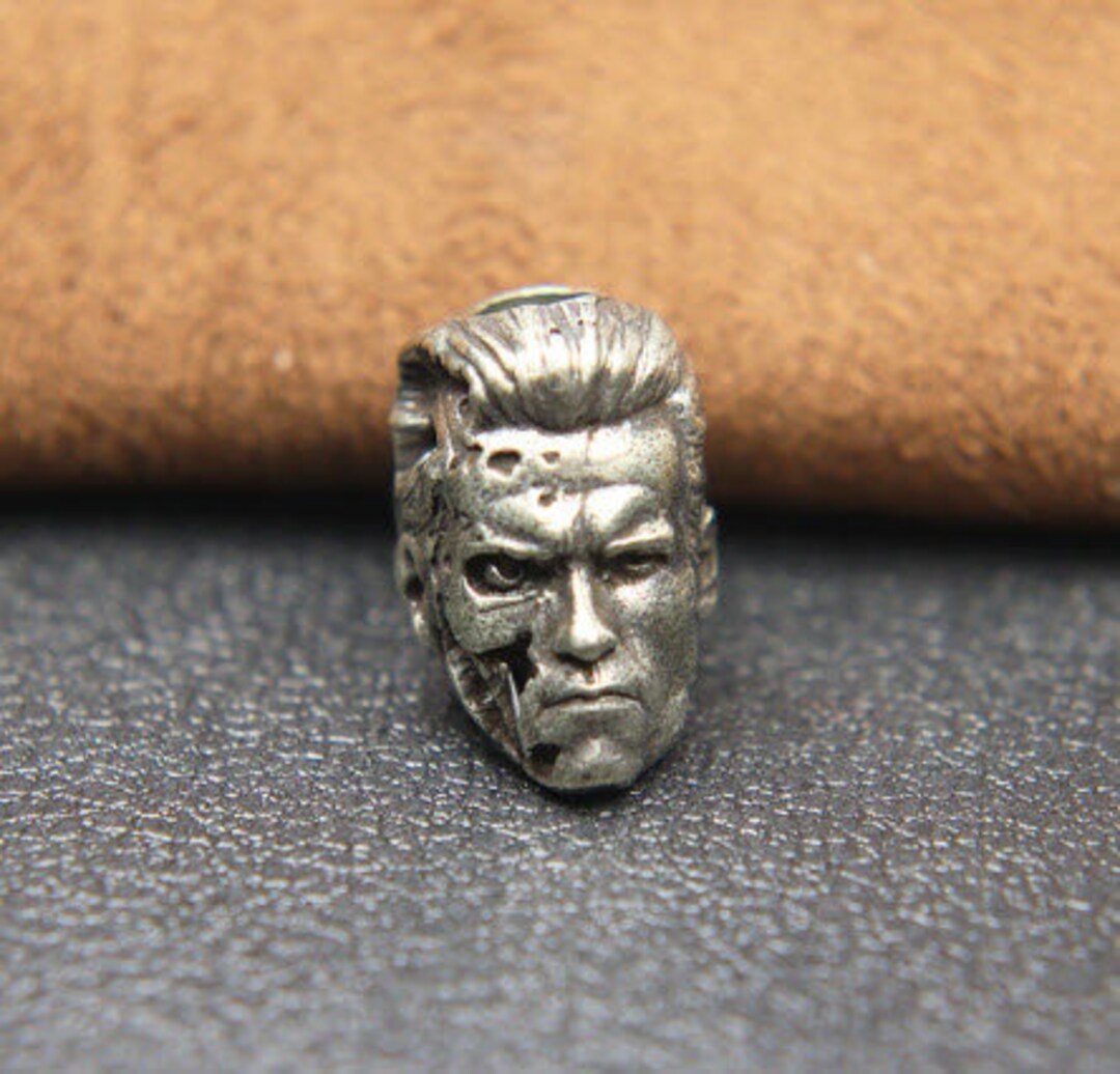 Brass Terminator T800 Head- Knife Lanyard BEAD - Paracord -6mm - EDC ...