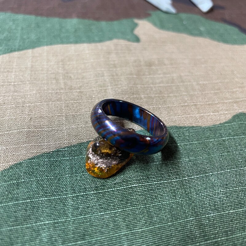 Titanium Damascus Ring - Etsy