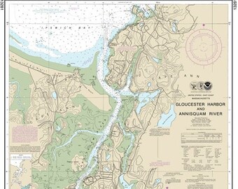 Custom Chart of Gloucester Harbor and Annisquam River 13281 - Etsy